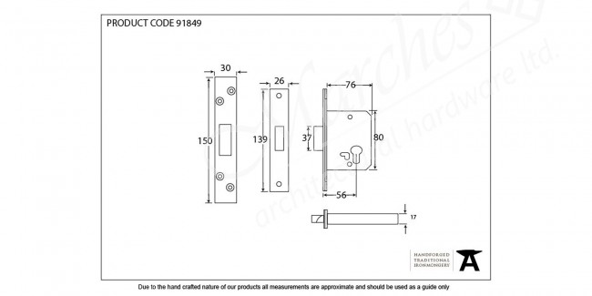 PVD 3" Euro Profile Dead Lock - British Standard Deadlocks - Mortice ...