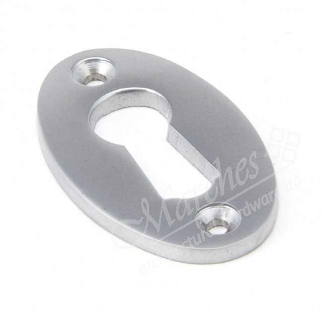 Period Oval Escutcheon - Satin Chrome - Escutcheons - Escutcheons ...