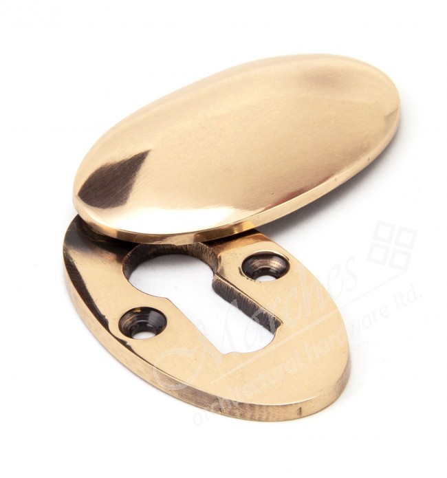 Period Oval Covered Escutcheon - Polished Bronze - Escutcheons ...