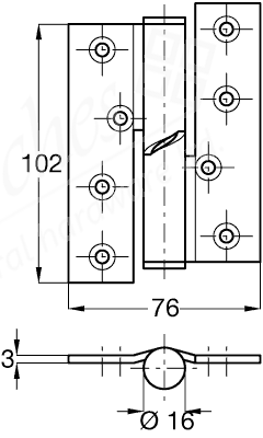 Hinge Falling SSS 100x75mm - Spring Hinges - Ironmongery Hinges ...
