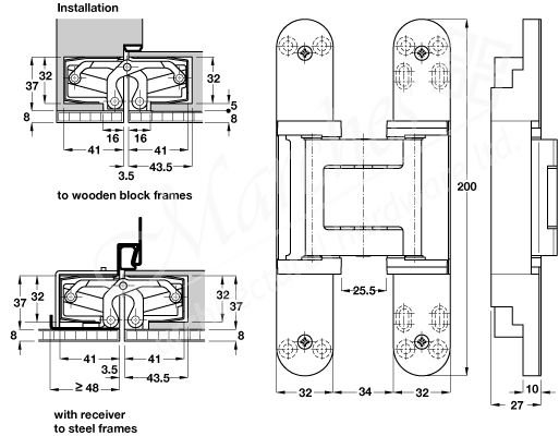 Tectus TE 540 3D A8 hinge - Concealed - Mortice Hinges - Ironmongery ...