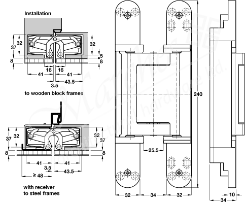 Tectus TE 640 3D A8 hinge - Concealed - Mortice Hinges - Ironmongery ...