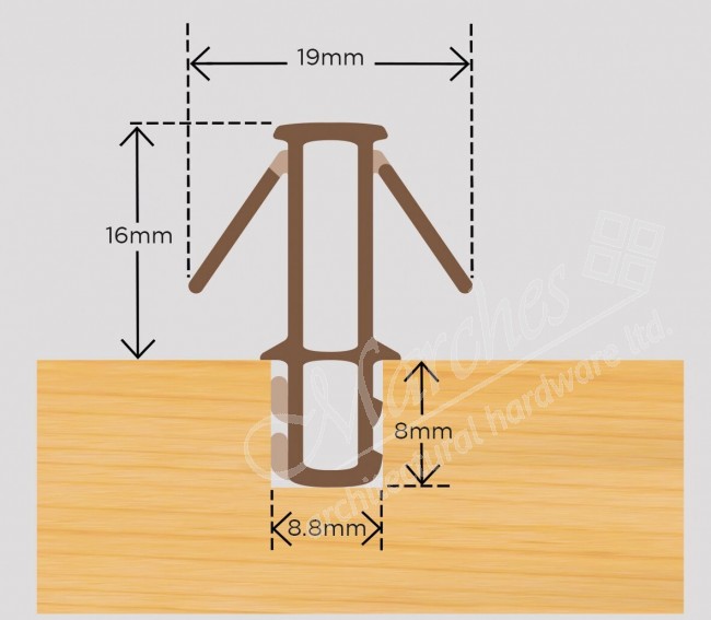 Exitex Parflip Parting Bead 12mm Brown 3m - Sliding Sash Seals - Door ...