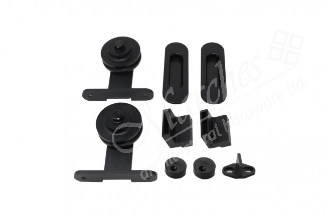 100kg Top Mount Sliding Door Hardware Kit (3m Track) - Black - Internal ...