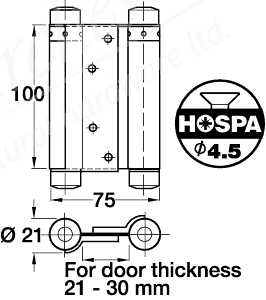Double action spring hinge, for 21-30 mm door thickness - Double Action ...