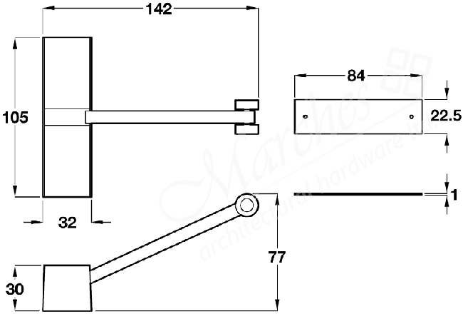 Spring Arm Door Closer - White - Door Closers & Holders - Door ...