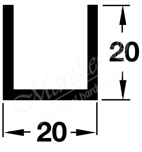 Channel 2.5m 20x20 Drilled Alu - Channels - Folding & Sliding Door ...