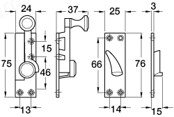 Sash fastener, quadrant arm - Sash window fittings - Window fittings ...