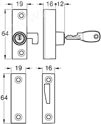Flush pivot lock - Window locks and bolts - Window fittings ...