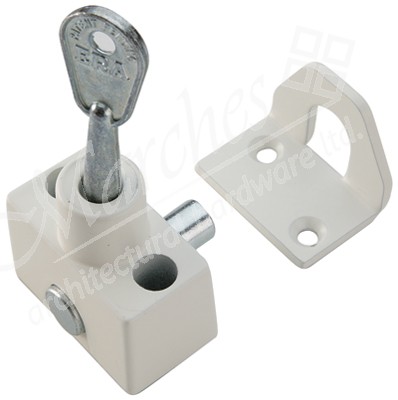 Sash Window Bolt With Std Key Wht - Sash window fittings - Window ...