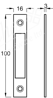 Flat Strike Plate Chrome - Glass Door Patches - Standard - Folding ...
