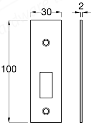 Flat strike plate for hook lock - Glass Door Patches - Standard ...