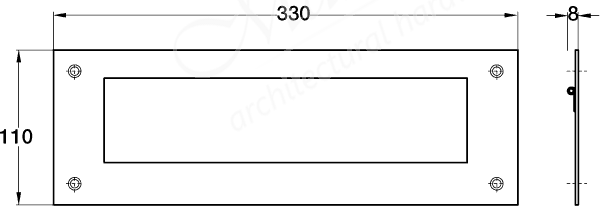 Interior Flap 330x110mm Sat Ss - Letter plates and interior flaps ...