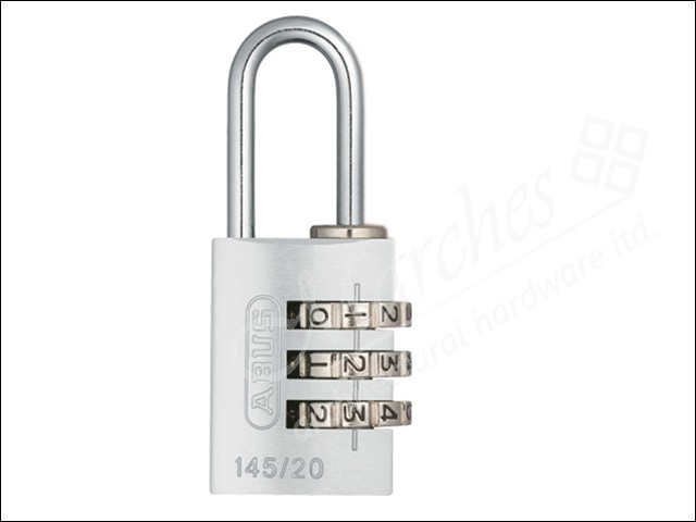 145/20 20mm Silver Combination Aluminium Padlock 46574 - Marches ...