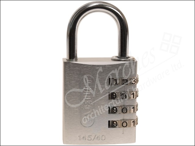 145/40 40mm Silver Combination Aluminium Padlock 49543 - Marches ...