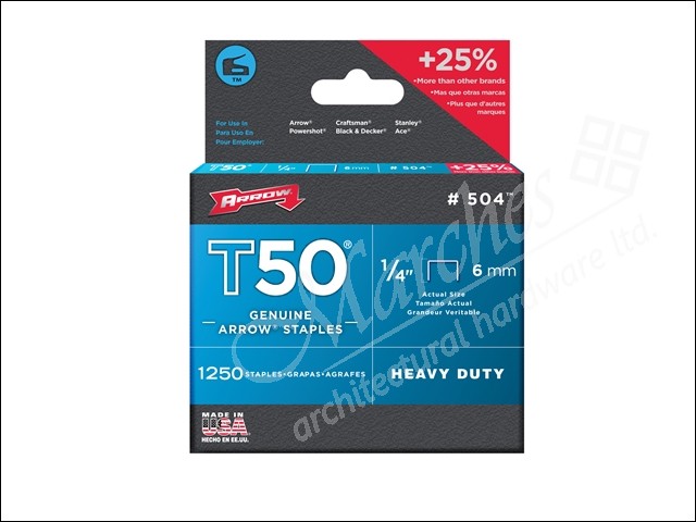 T50 Staples Box 5000 6mm - 1/4in - Marches Architectural Ironmongery