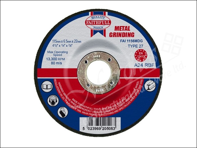 Grinding Disc for Metal Depressed Centre 115 x 6.5mm x 22mm - Marches ...