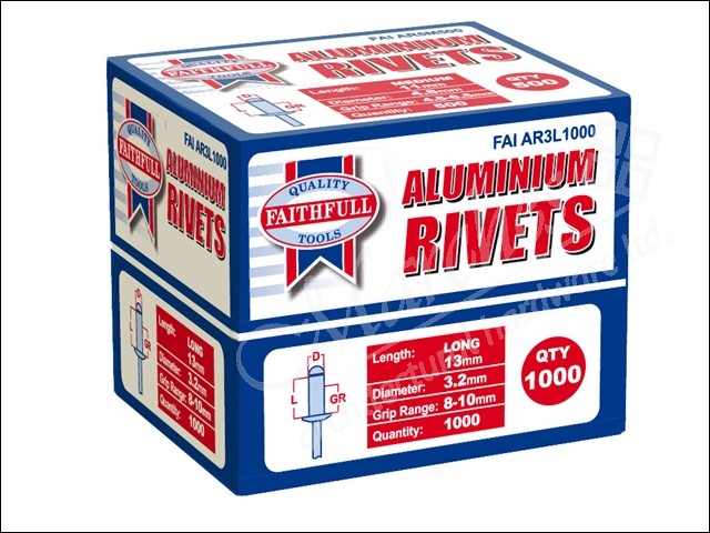 Aluminium Rivets 3mm Long (Pack of 1000) - Marches Architectural ...