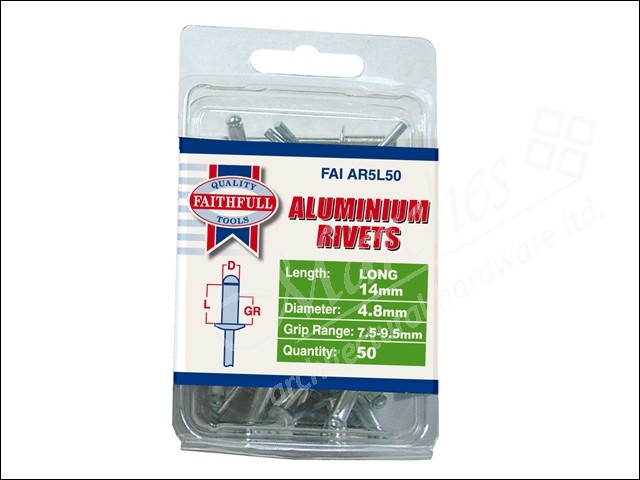 Aluminium Rivets 5mm Long Pack 50 - Marches Architectural Ironmongery