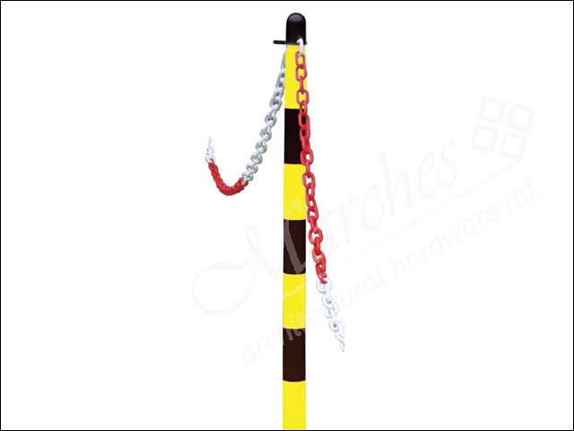 Plastic Post for Chain - Yellow / Black - Marches Architectural Ironmongery