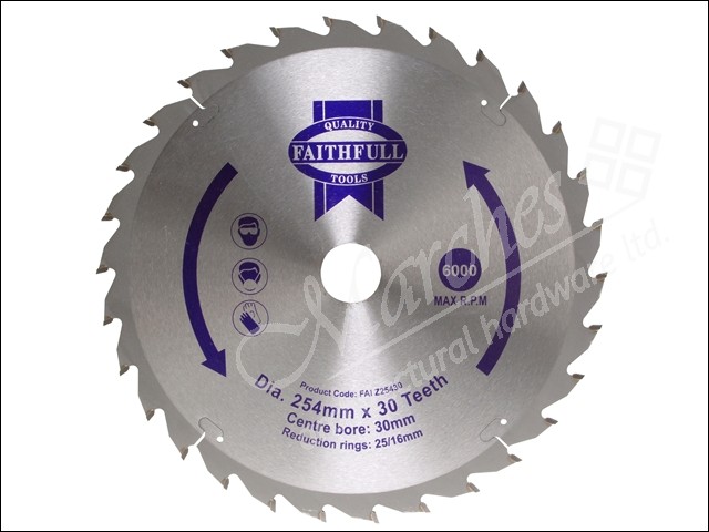 Circular Saw Blade TCT 254 x 30 x 30 Tooth - Marches Architectural ...