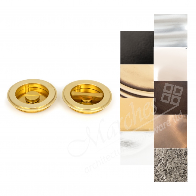 75mm Art Deco Round Pull Privacy Set - Various Finishes - Sliding ...