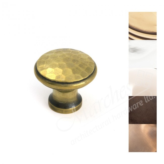 Hammered Cabinet Knob - Medium - Various Finishes - Round Knobs - Cabinet Knobs - Cabinet ...