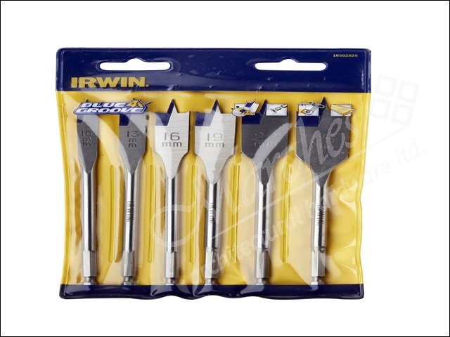 4X Blue Groove Flat Bit Set 6 piece - Flat Bits - Drill Bits - Wood ...