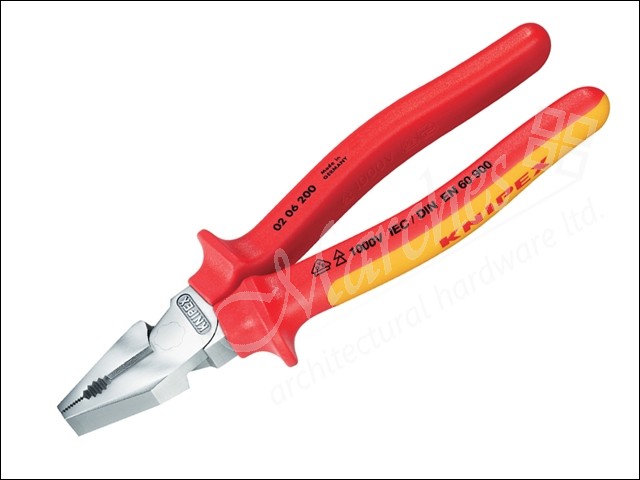 High Leverage Combination Pliers 200mm VDE Grips - VDE Combination ...