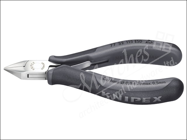 ESD Electronics Diagonal Cutters Pointed Small Bevel 77 32 115 - ESD ...