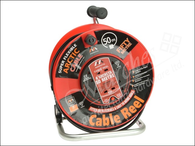 Heavy-Duty Cable Reel 50m 13a 4 Socket Thermal Cutout - 240 Volt Cable ...