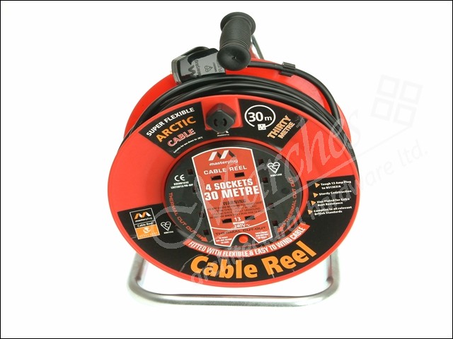 Heavy-Duty Cable Reel 30 Metre 4 Socket 30m 13a Thermal Cutout - 240 ...