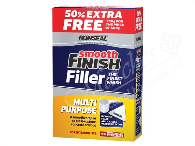 Smooth Finish Multi Purpose Interior Wall Powder Filler 500 g + 50% ...