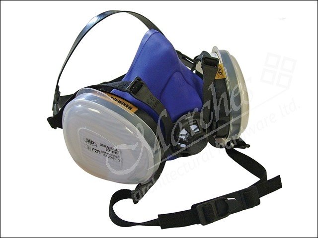 Twin Half Mask Respirator + P2 Dust Filter Cartridges - Respirators ...