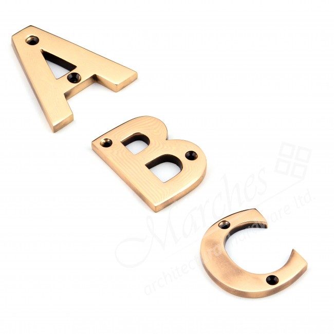 Letters A to Z - Polished Bronze - Numerals & Letters - Door Furniture ...