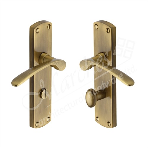 Diplomat Lever Handle on Backplate - Antique Brass - Lever Handles on ...