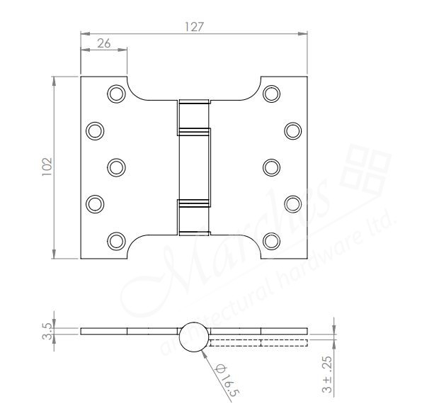4x3x5" Enduromax SS Parliament Hinges - (pair) - Parliament ...