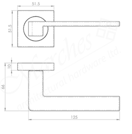 Equi Lever on Square Rose - Antique Brass - Lever Handles on Rose ...