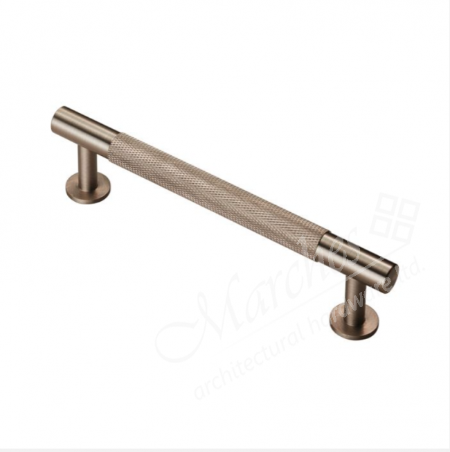 Knurled Pull Handle 158mm (128mm cc) - Satin Nickel - Cabinet Fittings ...