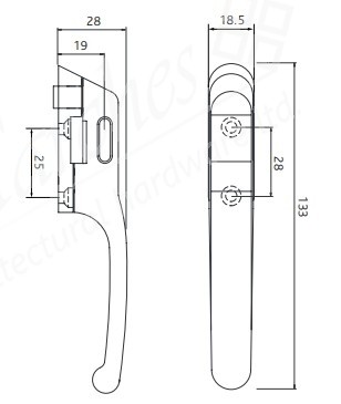 Craftsman Non-Locking Night Vent Fastener - Satin Chrome - Casement ...