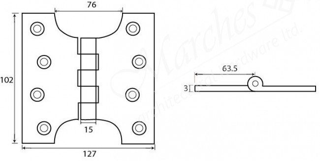 4"x3"x5" Parliament Hinges - Polished Chrome (pair) - Parliament ...