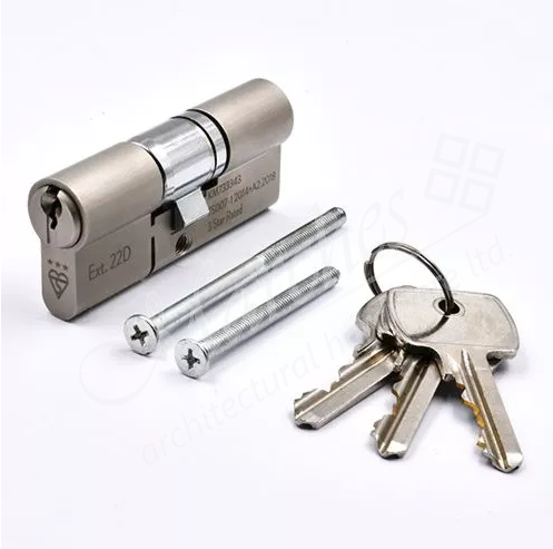 3* 40/50 Double Euro Cylinder - Satin Nickel KD - 3* Double Euro ...