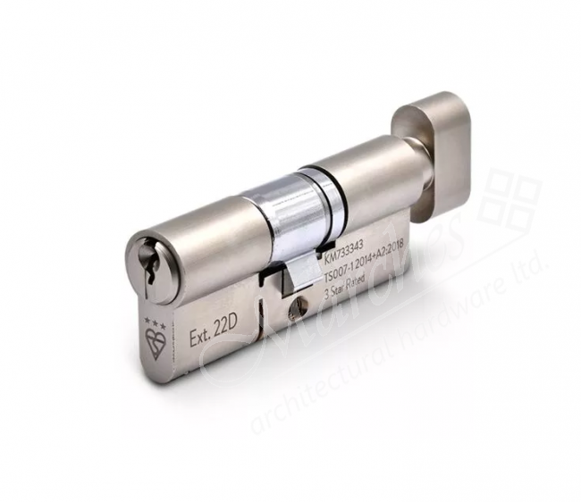 3* Euro Thumbturn Cylinder Satin Chrome KD - Various Sizes - 3* Euro ...