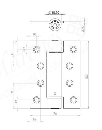 4" Single Action Spring Hinge (1.5prs) - Electro Brass - Spring Hinges ...