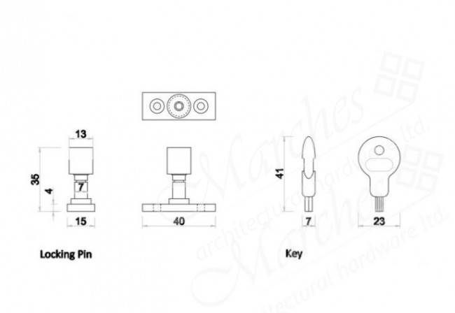 Locking Stay Pin + Key - Polished Brass - Window Stay Pins - Casement ...