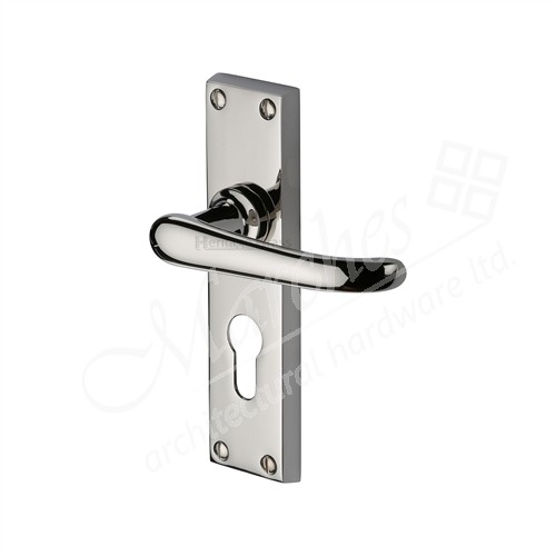 Victorian Lever on Backplate - Polished Nickel - Lever Handles on ...