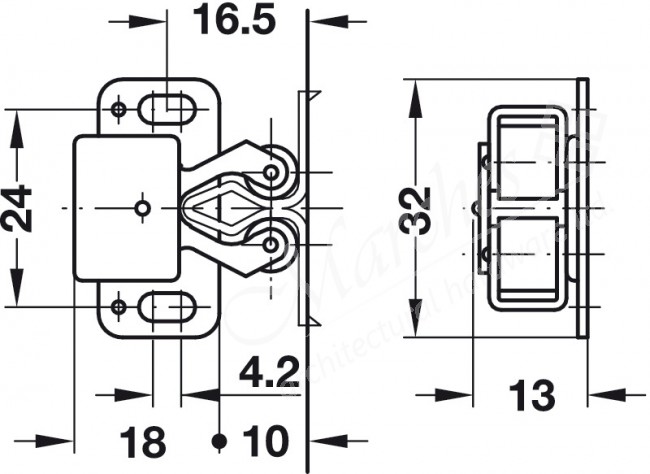 Twin Nylon Roller Catch - Various Finishes - Catches - Cabinet Locks ...