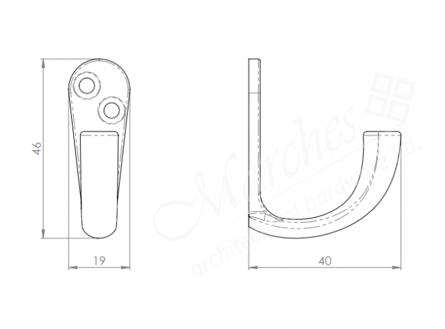 Victorian Robe Hook 46mm - Polished Chrome - Robe Hooks - Hooks - Door ...