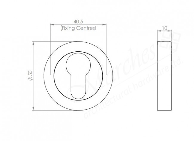 Euro Profile Escutcheon (Concealed Fix) - Various Finishes ...