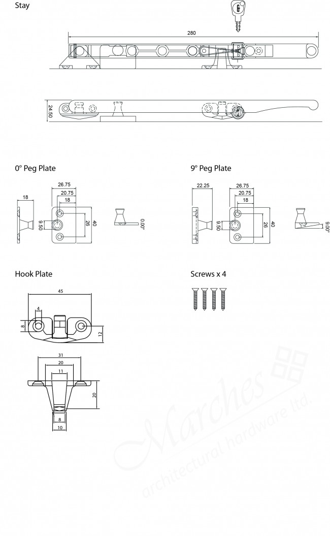 Craftsman 11" Locking Stays - Various Finishes - Window Stays ...